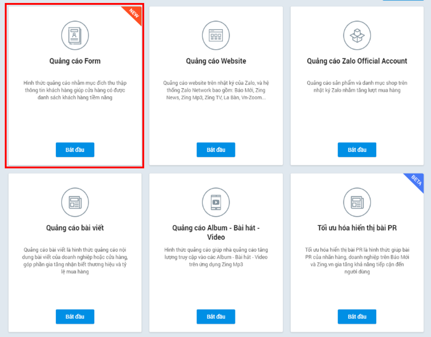 Hướng dẫn tạo Quảng cáo Form : Zalo Ads