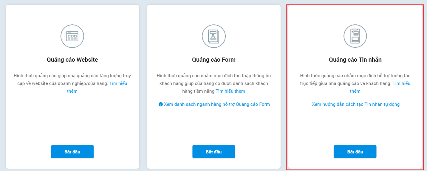 Hướng dẫn tạo quảng cáo tin nhắn trên Zalo Ads (Message Ads) : Zalo Ads