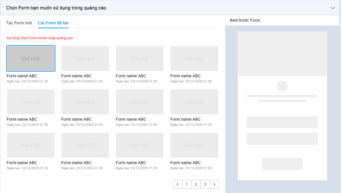 Zalo Ads : Tạo Form - Zalo Ads
