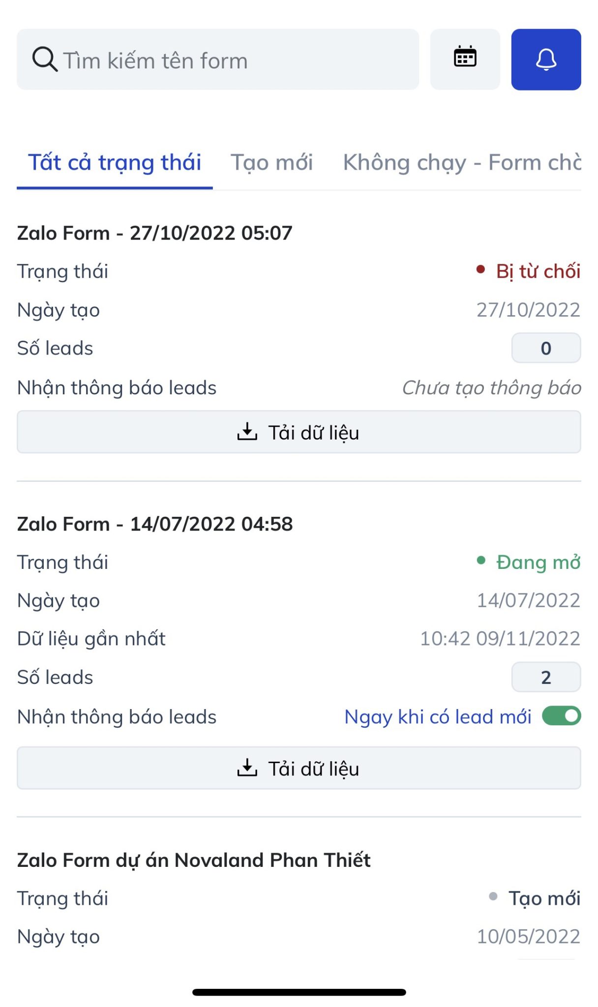 Zalo Ads : Tải dữ liệu quảng cáo Form trên nền tảng di động - Zalo Ads