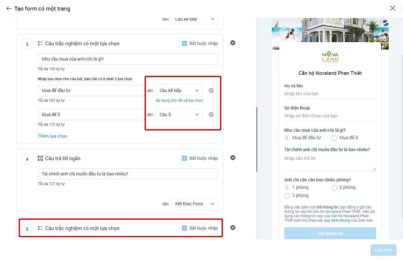 Zalo Ads : Tối ưu quảng cáo Form nâng cao - Zalo Ads